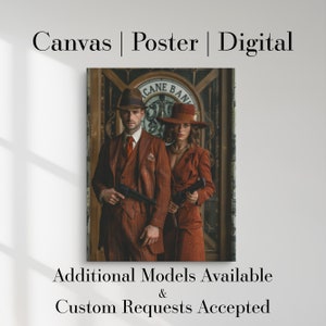 Custom Mobster Couple Portrait From Photo, Mafia Portrait Gift, Vintage ...
