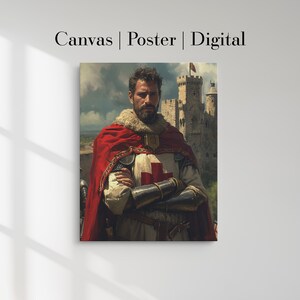Custom Knight Portrait Painting From Photo, Crusader Knight, Historical ...