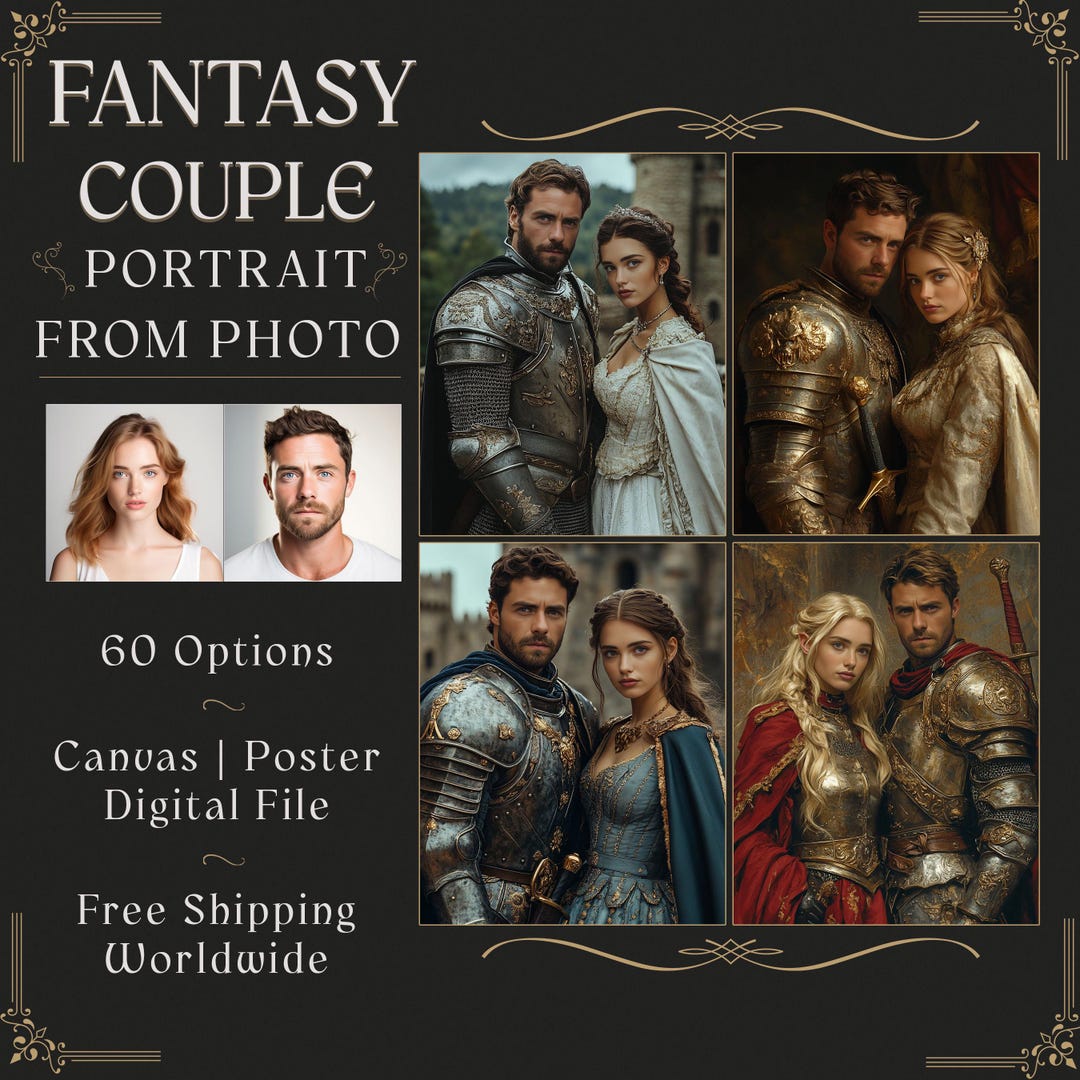 Medieval Fantasy Portrait From Photo, Custom Portrait Renaissance ...