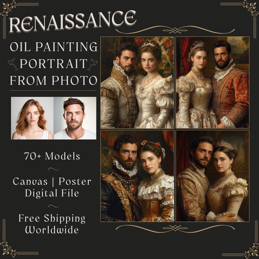Custom Royal Portrait Oil Painting From Photo, Renaissance Portrait ...