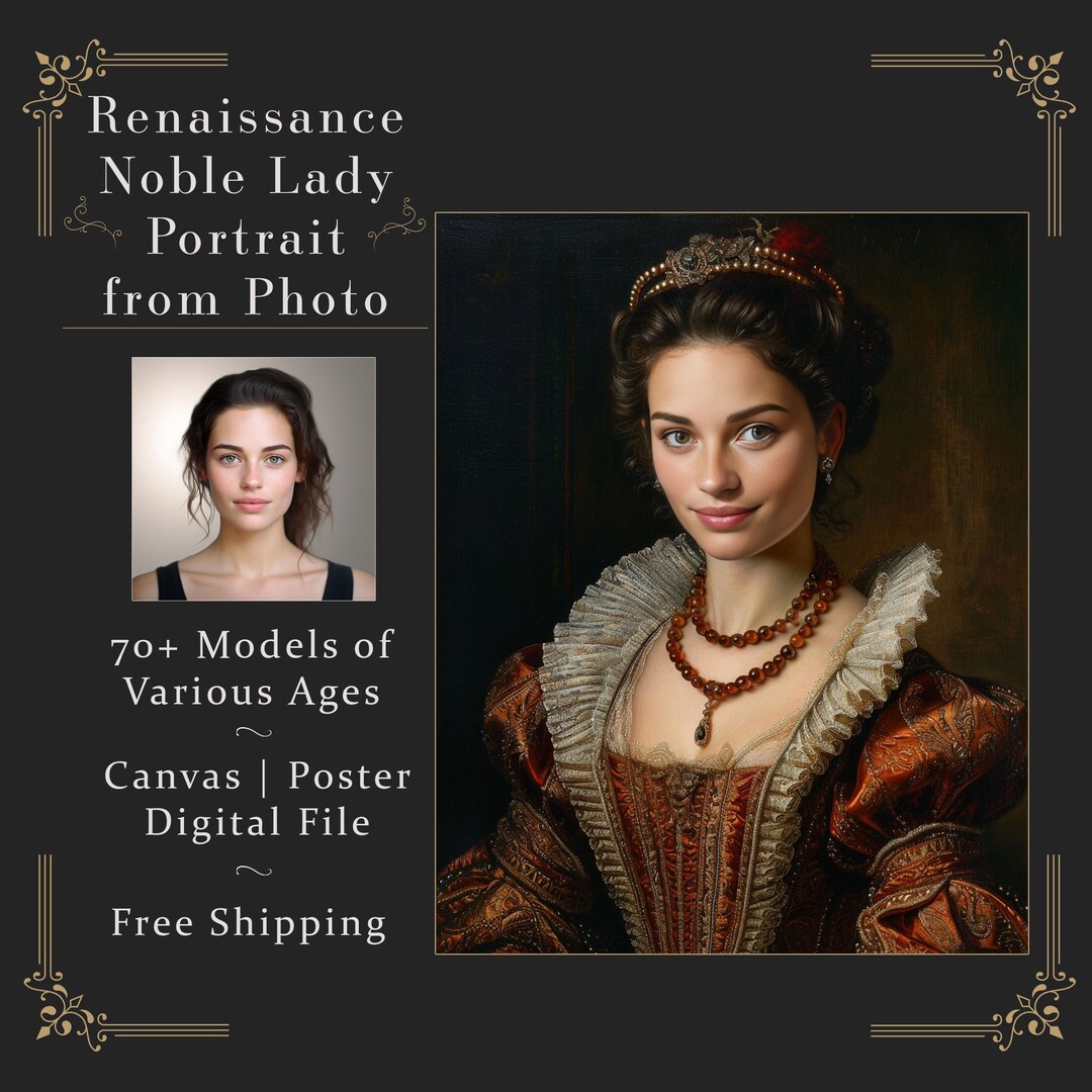 Custom Royal Portrait Oil Painting From Photo, Renaissance Portrait ...