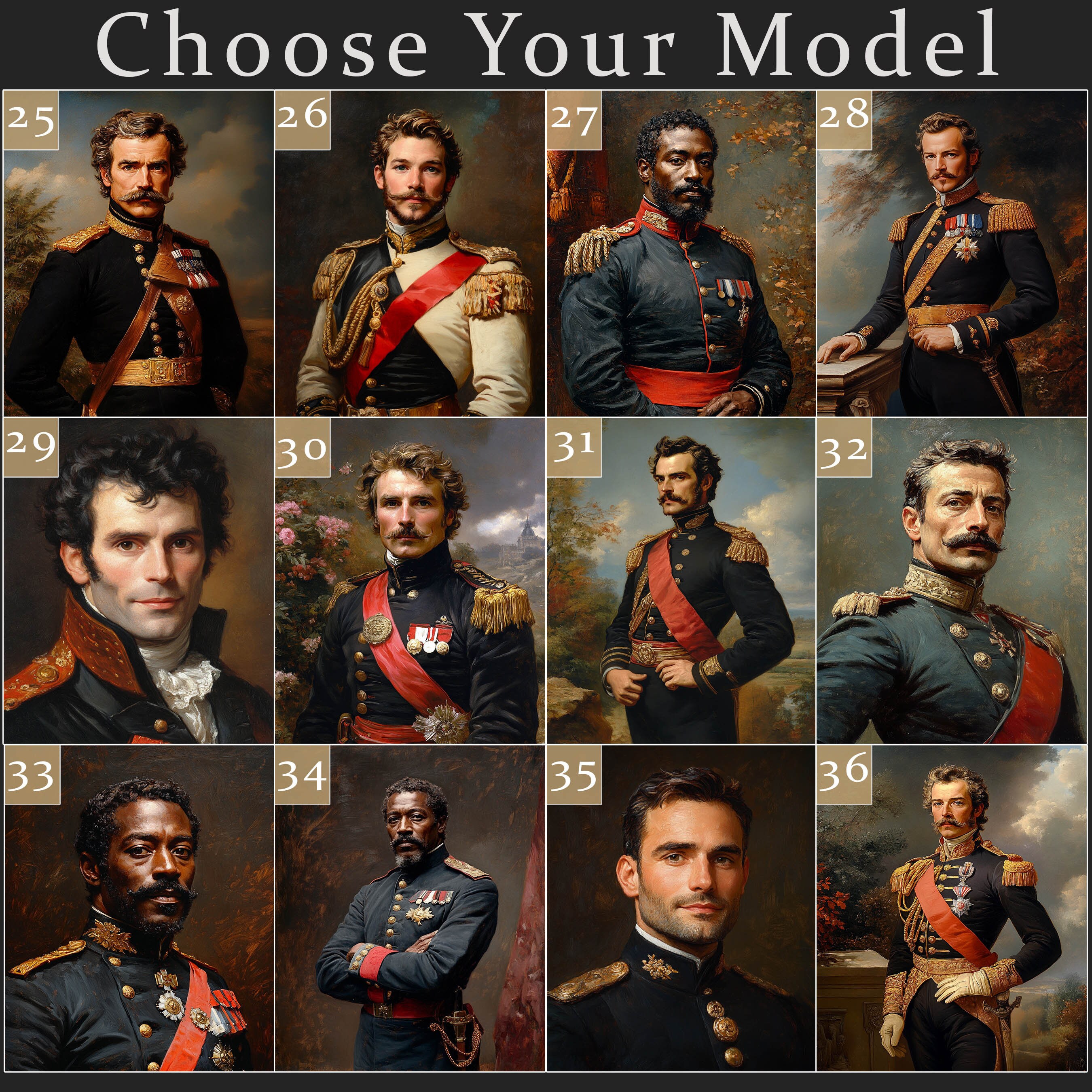 Custom Military Portrait Oil Painting From Photo, Victorian Portrait ...