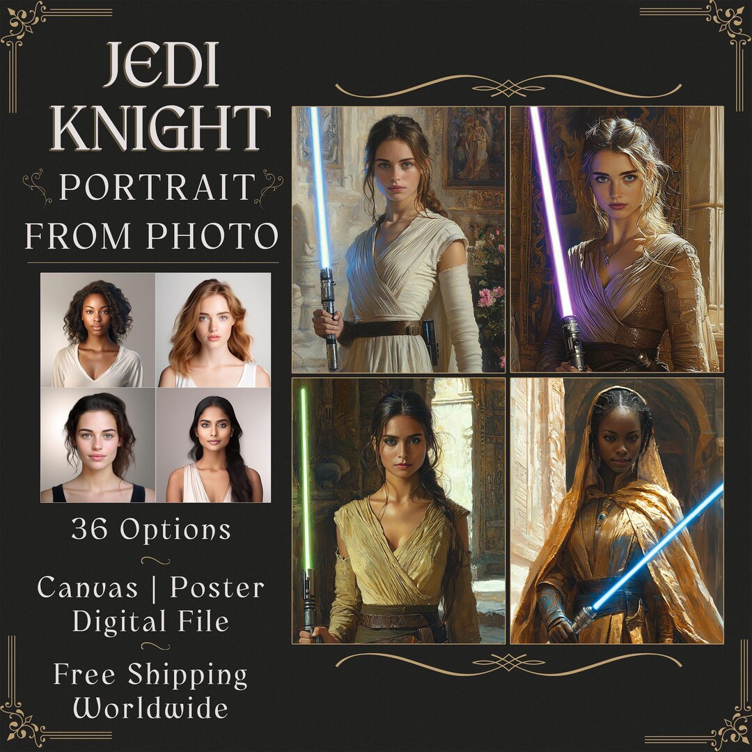Custom Star Wars Portrait From Photo, Custom Jedi Portrait, Custom ...