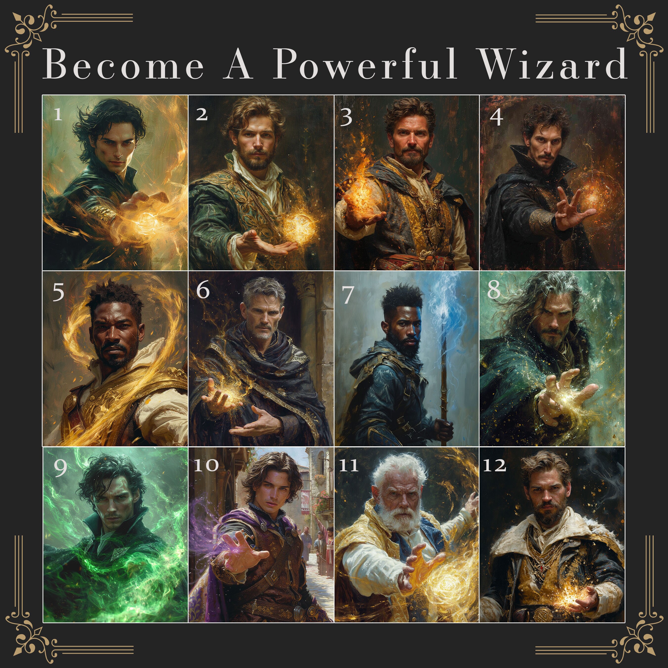 Custom Wizard Portrait Oil Painting From Photo, Custom Fantasy Portrait ...