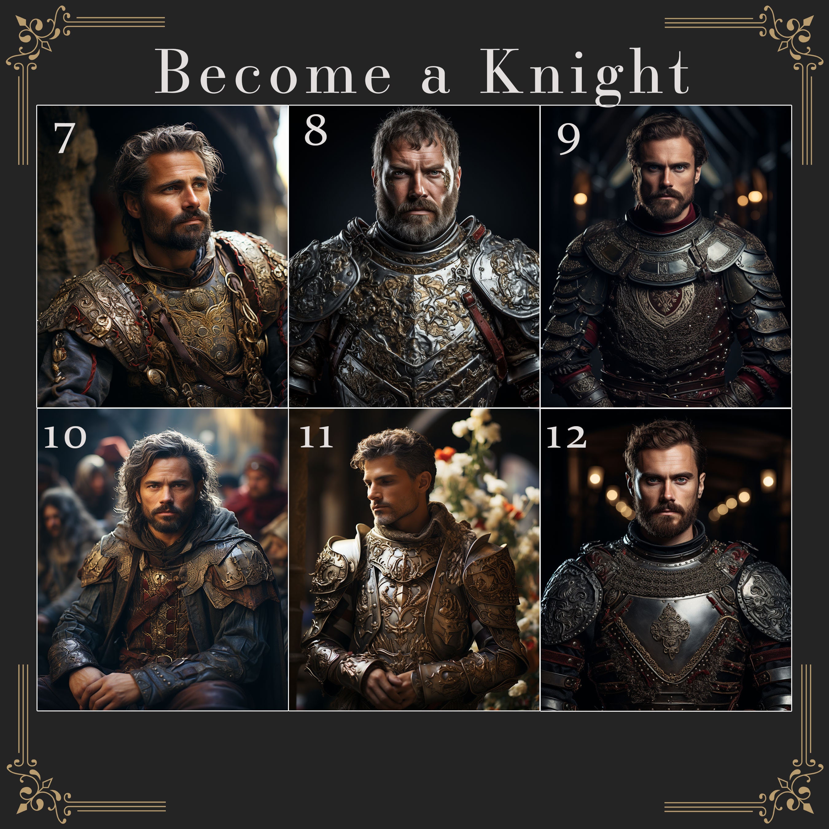 Custom Medieval Knight Portrait From Photo, Knight Portrait Gift ...