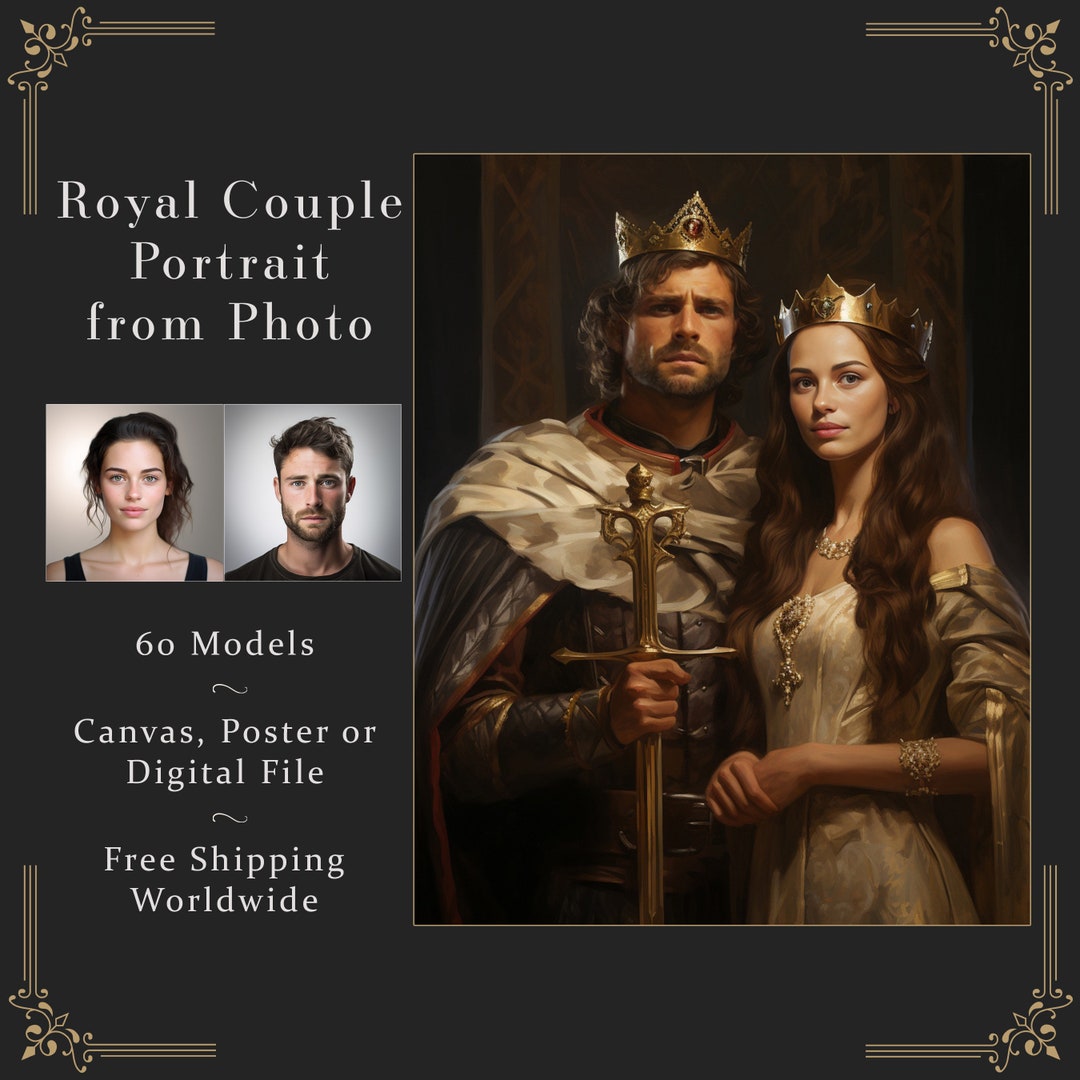 Custom Renaissance Royal Portrait, Anniversary Gift, Photo to Canvas - Etsy