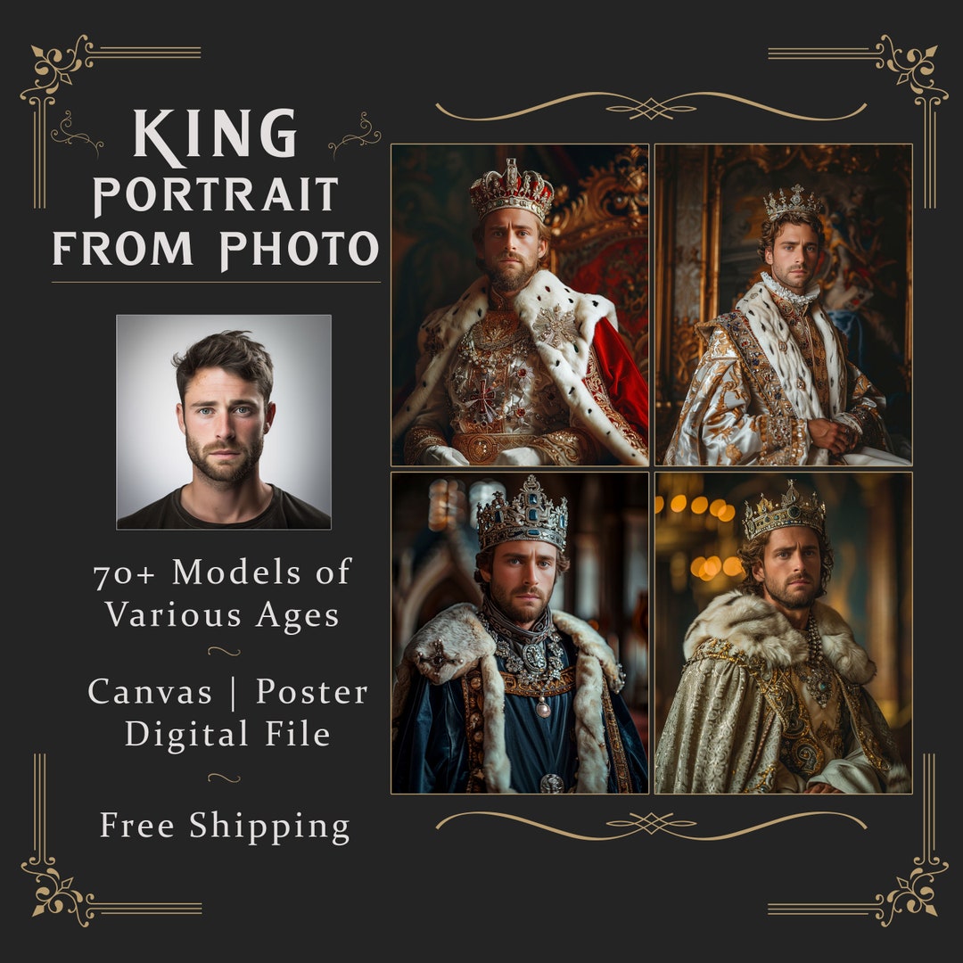 Custom King Portrait From Photo, Custom Royal Portrait, Custom Portrait ...