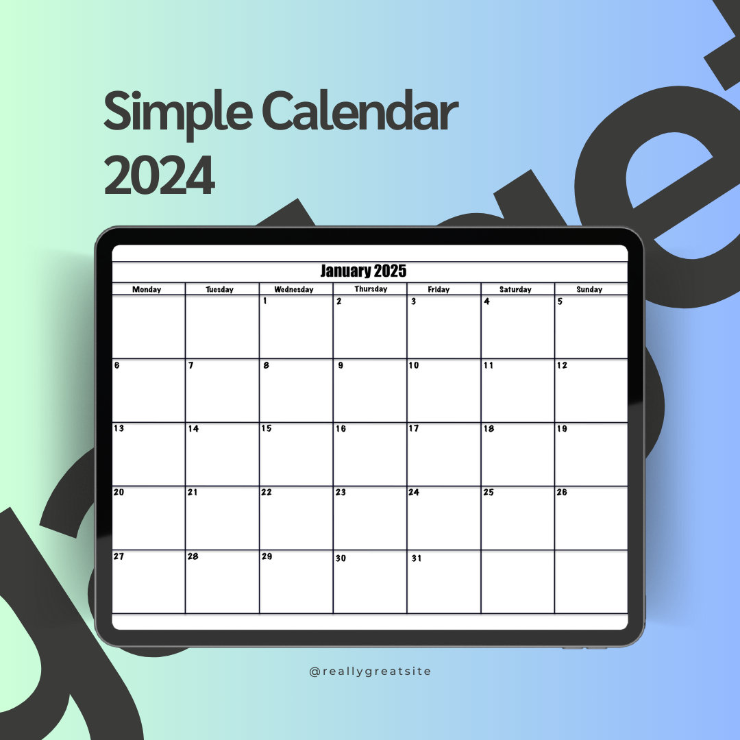 2025 Calendar, Printable, Minimalist Simple Calendar Planner, A4 Size ...