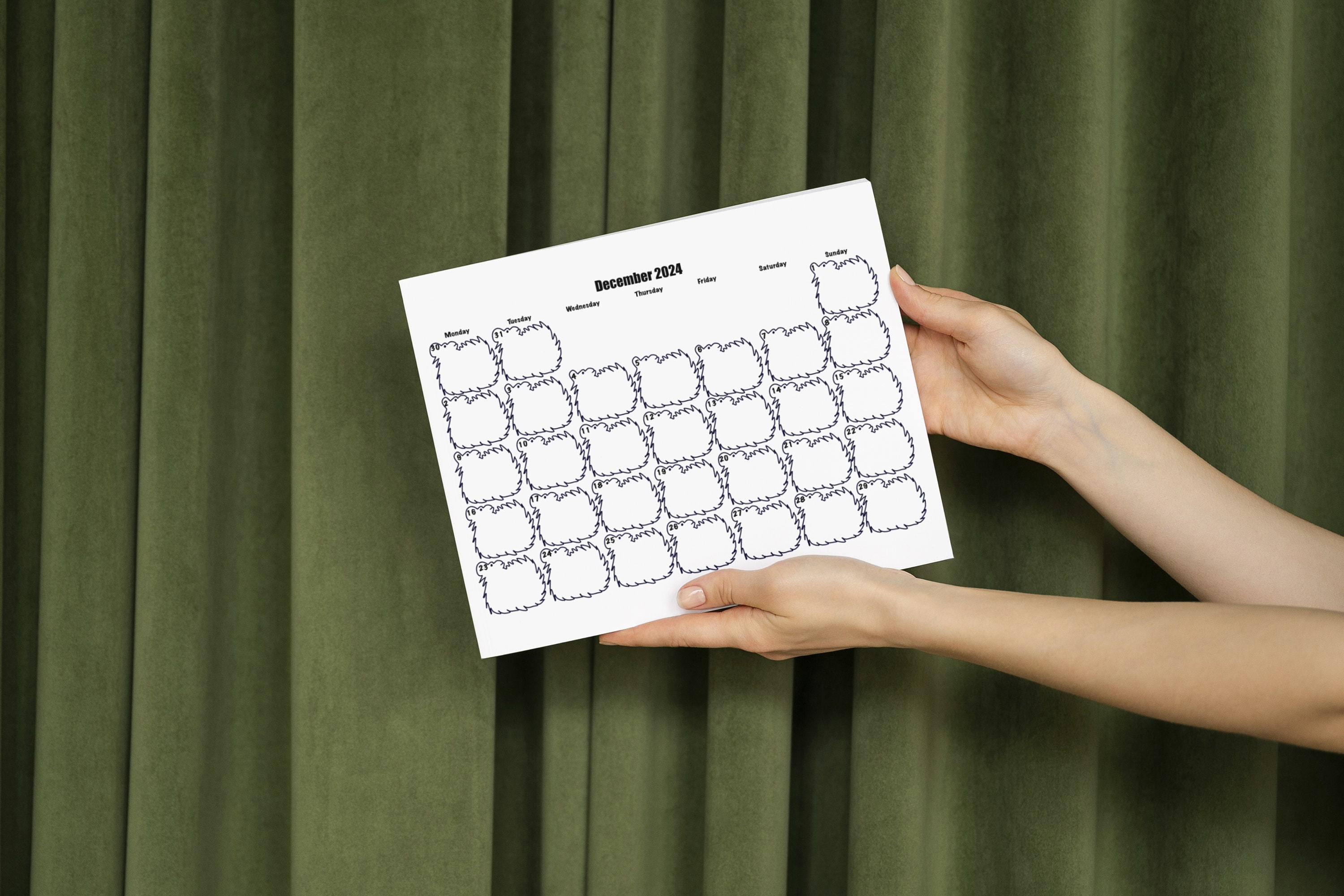 2024 Calendar, Printable, Simple Creative Calendar Planner, A4 Size ...