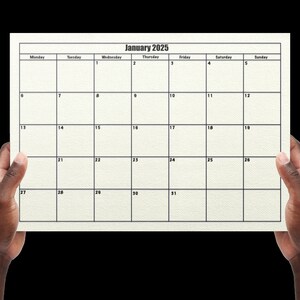 2025 Calendar, Printable, Minimalist Simple Calendar Planner, A4 Size ...
