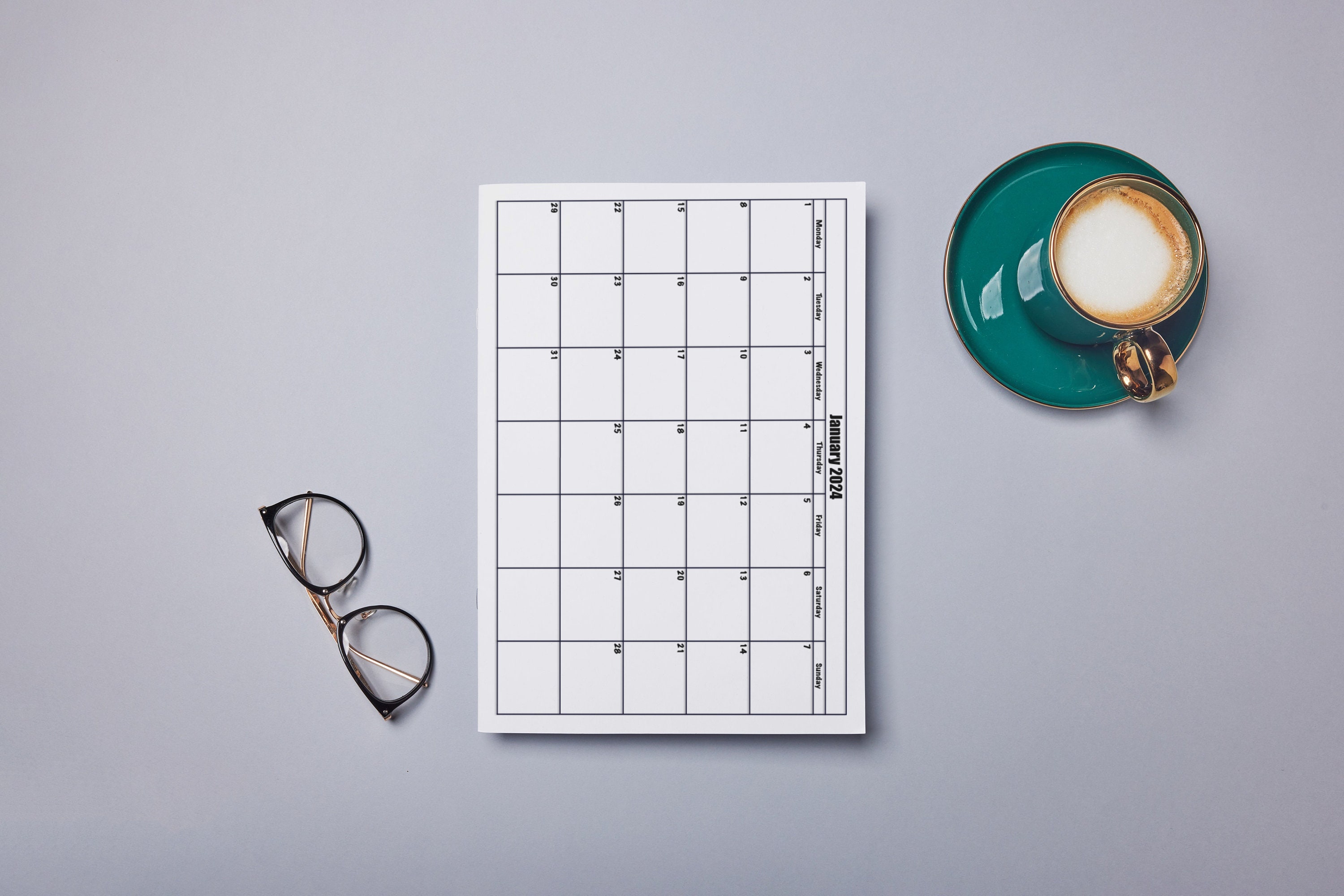 2024 Calendar, Printable, Minimalist Simple Calendar Planner, A4 Size ...
