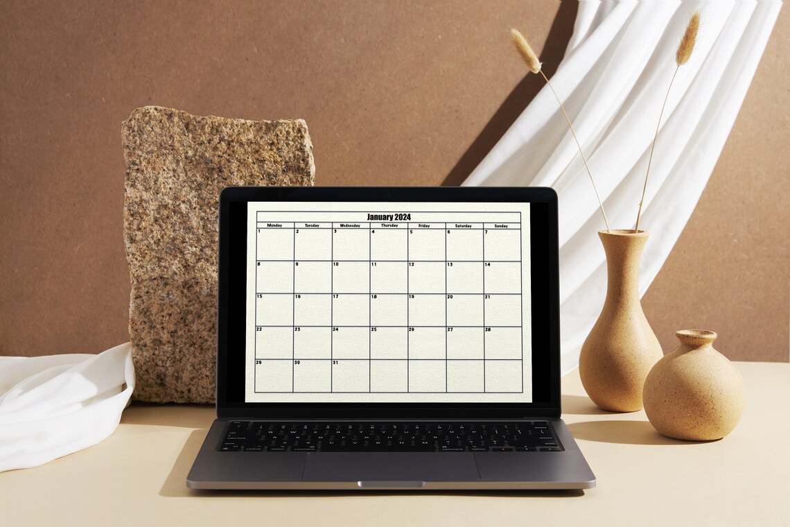 2024 Calendar, Printable, Minimalist Simple Calendar Planner, A4 Size ...