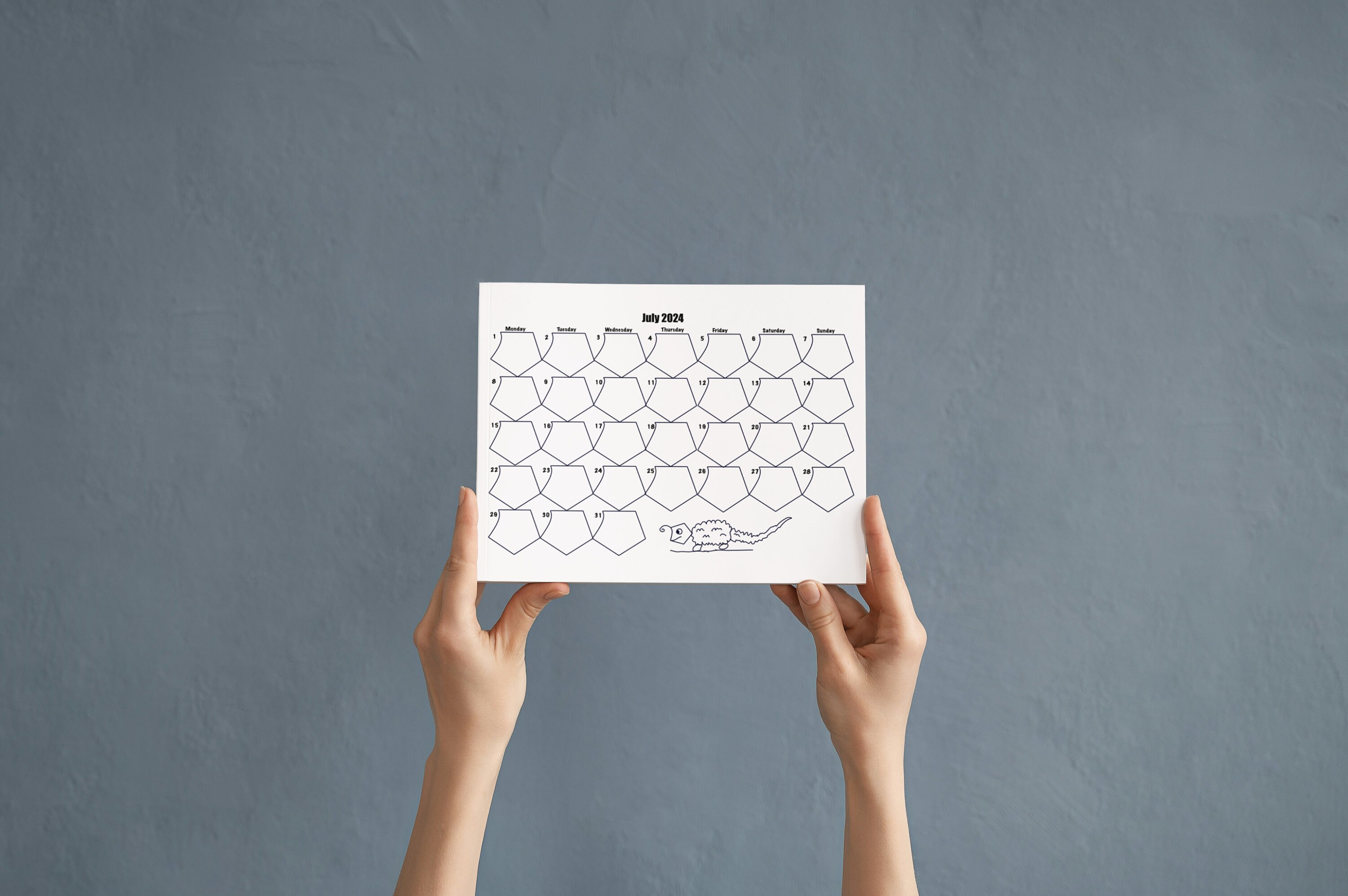 2024 Calendar, Printable, Simple Creative Calendar Planner, A4 Size ...
