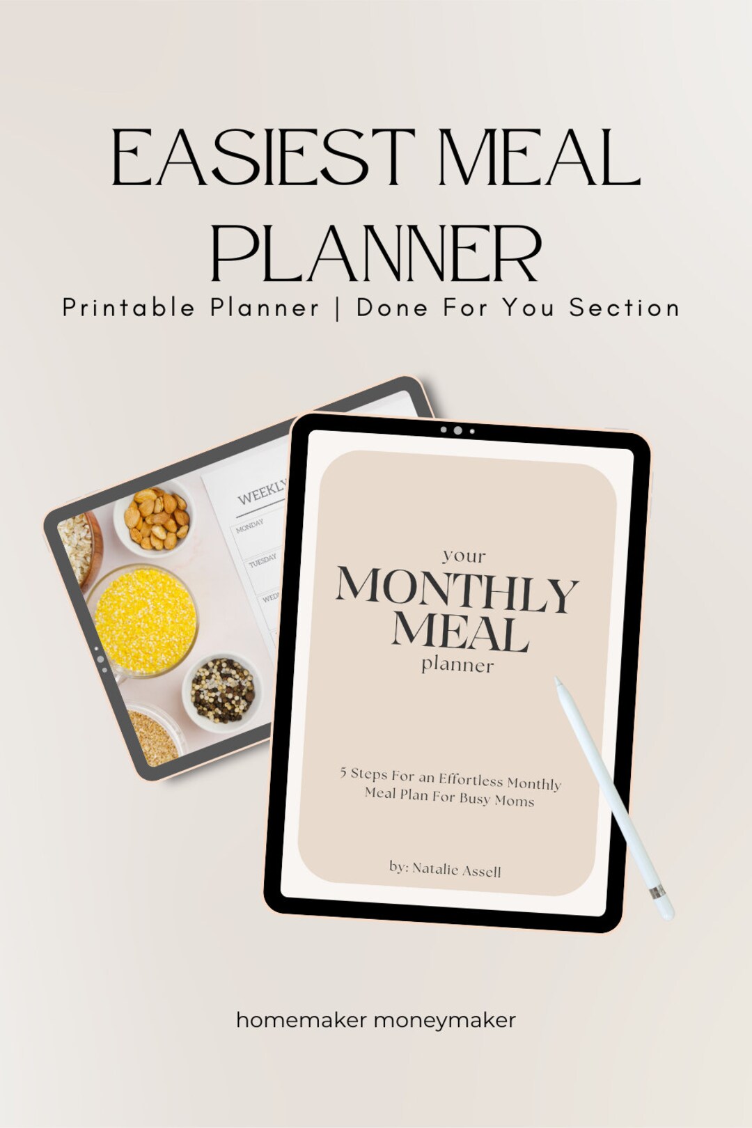Monthly Meal Plan | Digital Meal Planner | Digital Planner | Easy ...
