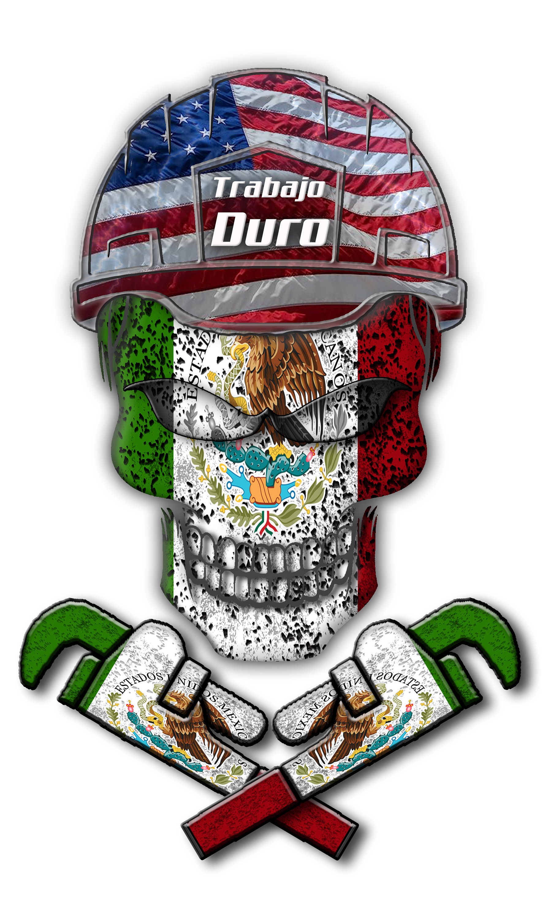 Calcomania Calabera De Trabajador Mexicano En Usa. Stickers Mexican ...