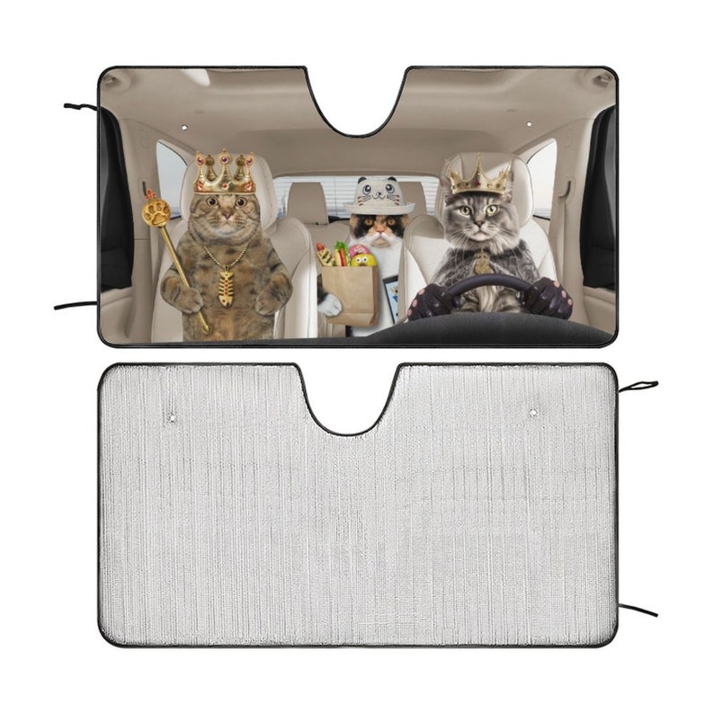 Funny Car Sunshade Driving Cats Windshield Sunshades Car Decoration Sun ...