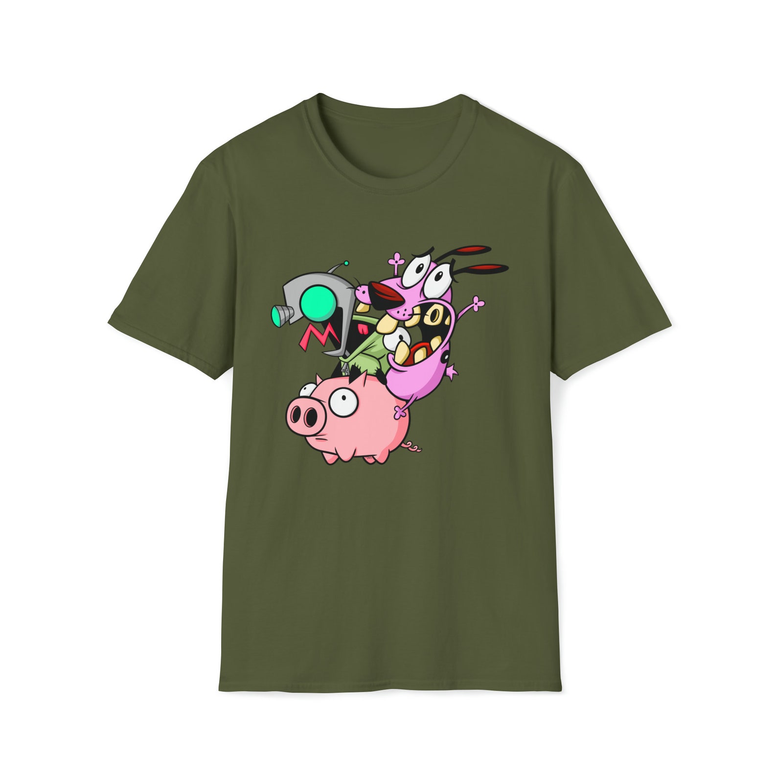 Gir From Invader Zim and Courage the Cowardly Dog on Pig by Tavo T ...