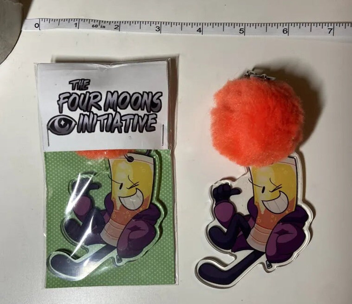 TFMI Lip Gloss Acrlyic Keychain W/ Pompom - Object Show - Etsy