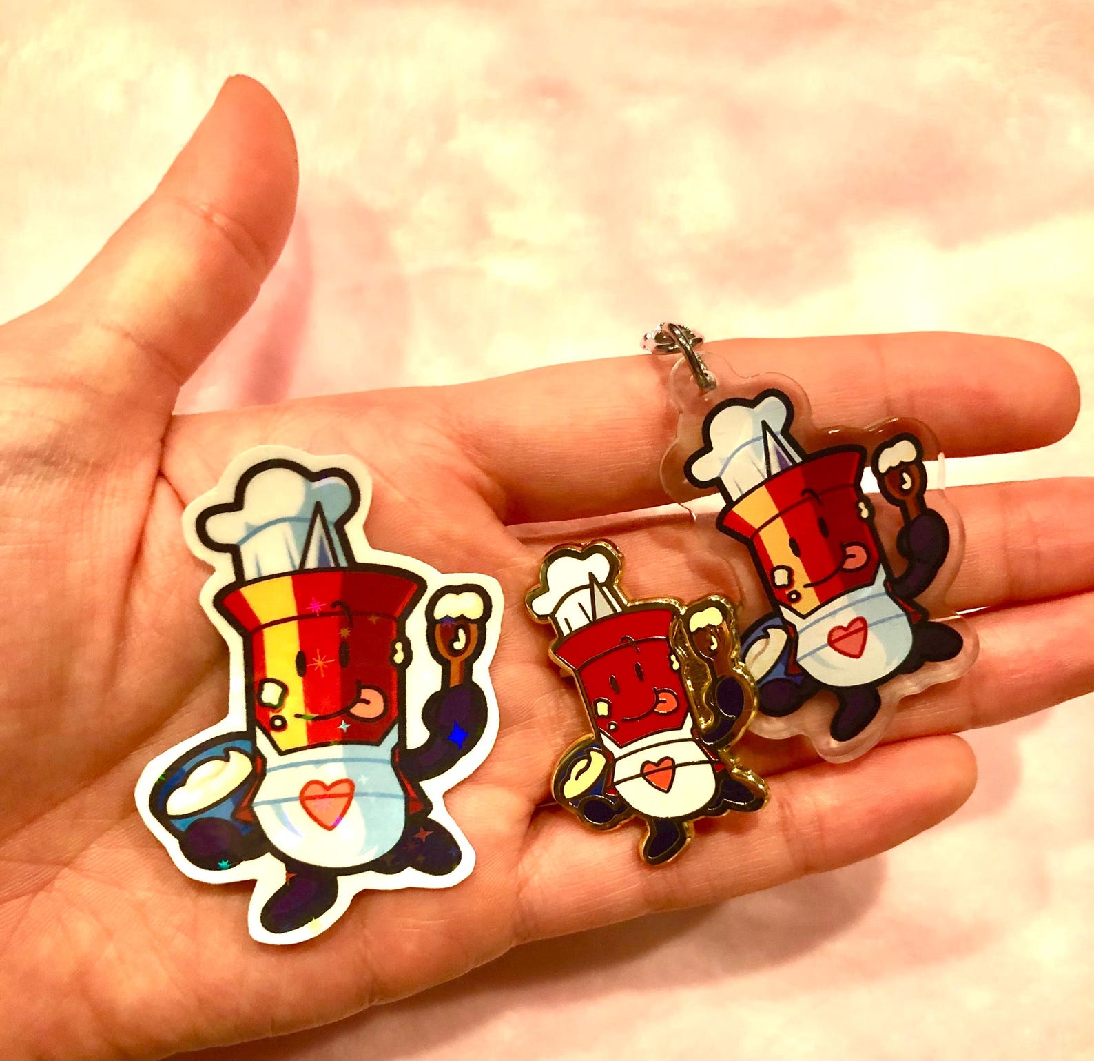 BFDI Chef Pin Enamel Pin, Acrylic Keychain, and Holographic Vinyl ...