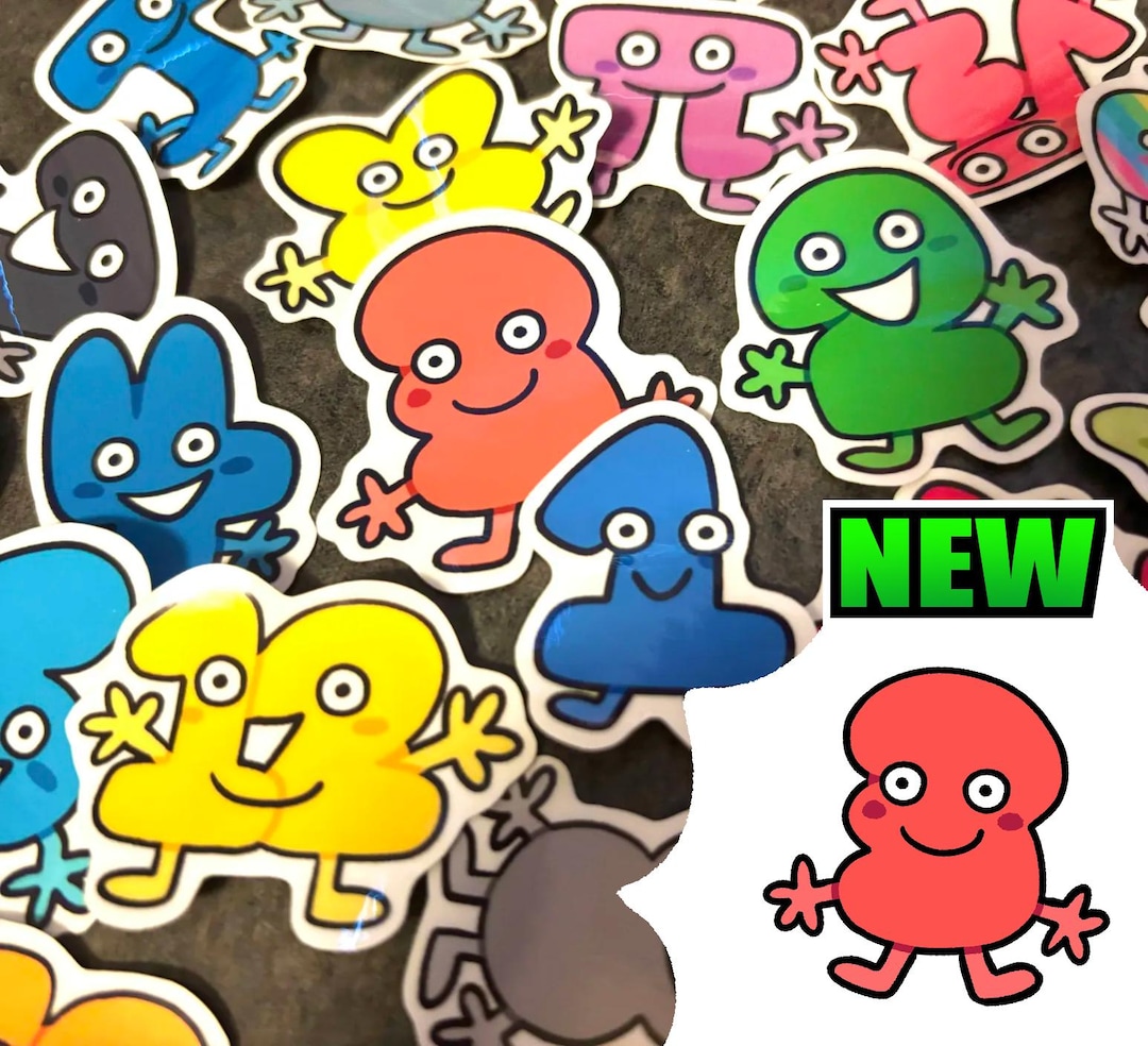 Small BFDI Algebralien Object Show Vinyl Stickers - Etsy
