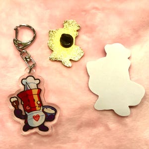 BFDI Chef Pin Enamel Pin, Acrylic Keychain, and Holographic Vinyl ...
