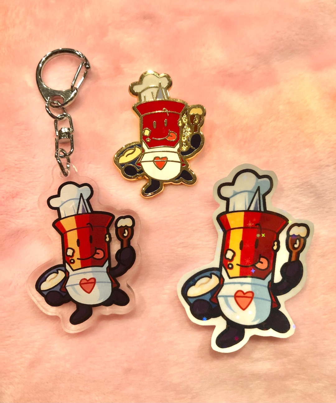 BFDI Chef Pin Enamel Pin, Acrylic Keychain, and Holographic Vinyl ...