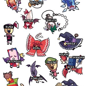 Small Touhou Project X BFDI (fantasy Fight) Stickers - 東方 Object Show ...