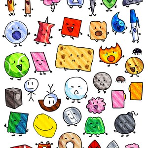 Battle for Dream Island (BFDI) Object Show Vinyl Stickers - Etsy Australia