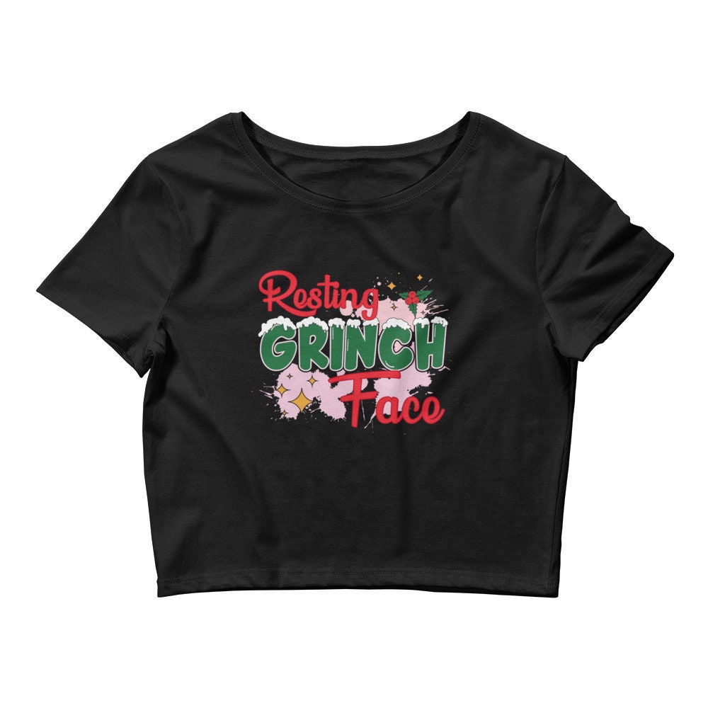 Resting Grinch Face Crop Top Funny Grinch Shirt Grinch - Etsy
