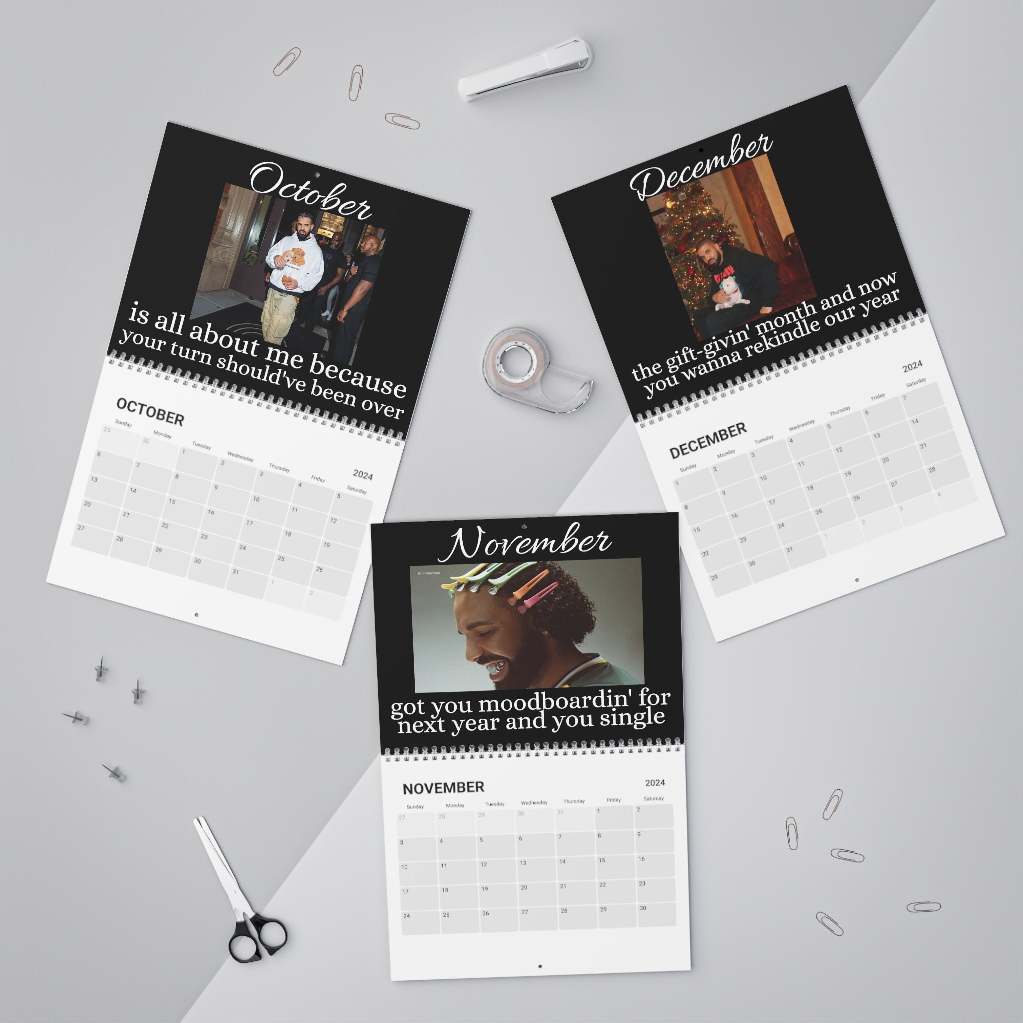 Drake For All The Dogs 2024 Calendar | Slime You Out Lyric Calendar 14 ...