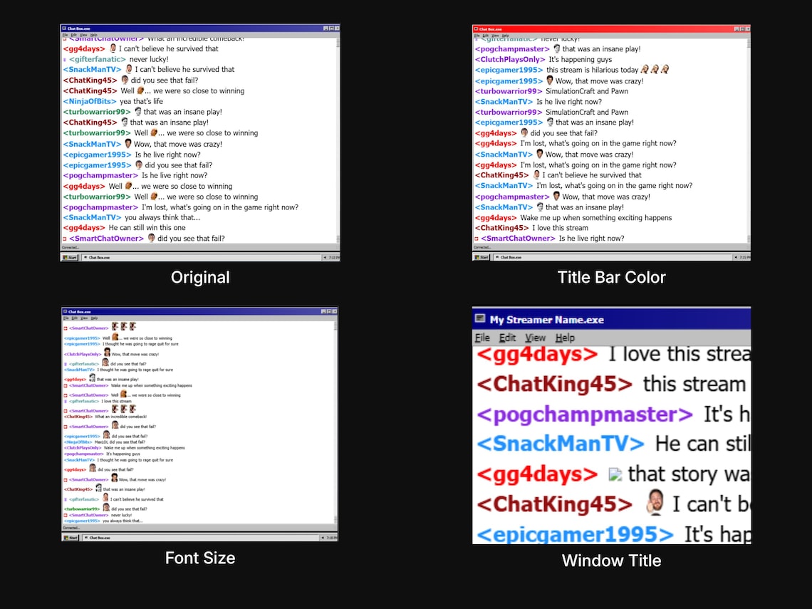 Windows 95 Retro Twitch Chat Widget, Animated UI (digital Download) - Etsy