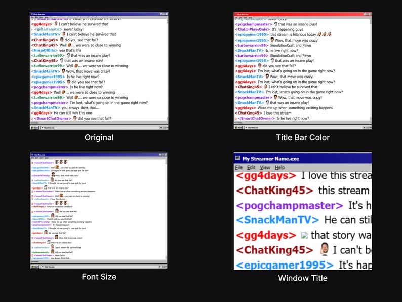 Windows 95 Retro Twitch Chat Widget, Animated UI (digital Download) - Etsy