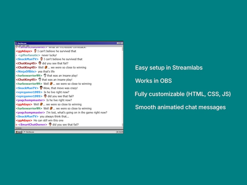 Windows 95 Retro Twitch Chat Widget, Animated UI (digital Download) - Etsy