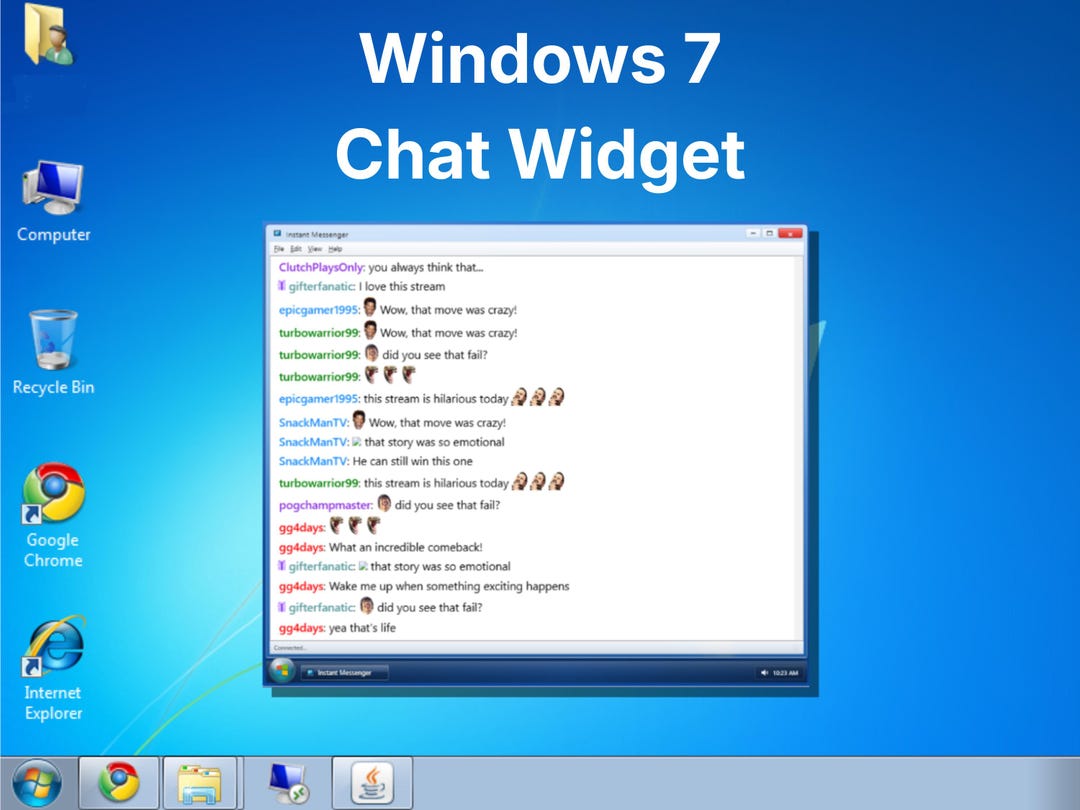 Windows 7 Twitch Chat Widget Overlay, Aero UI Animated Chat Box, OBS ...