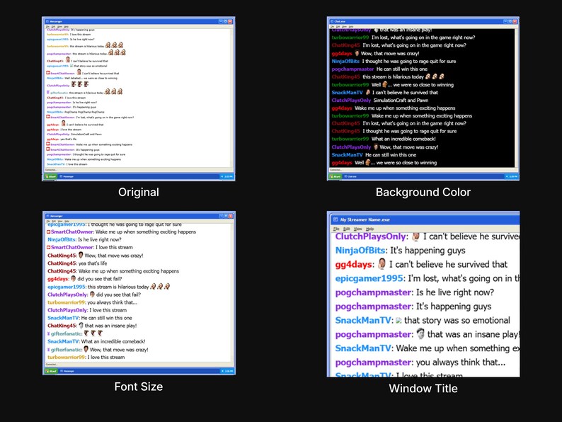 Windows XP Retro Twitch Chat Widget, Animated UI (digital Download) - Etsy