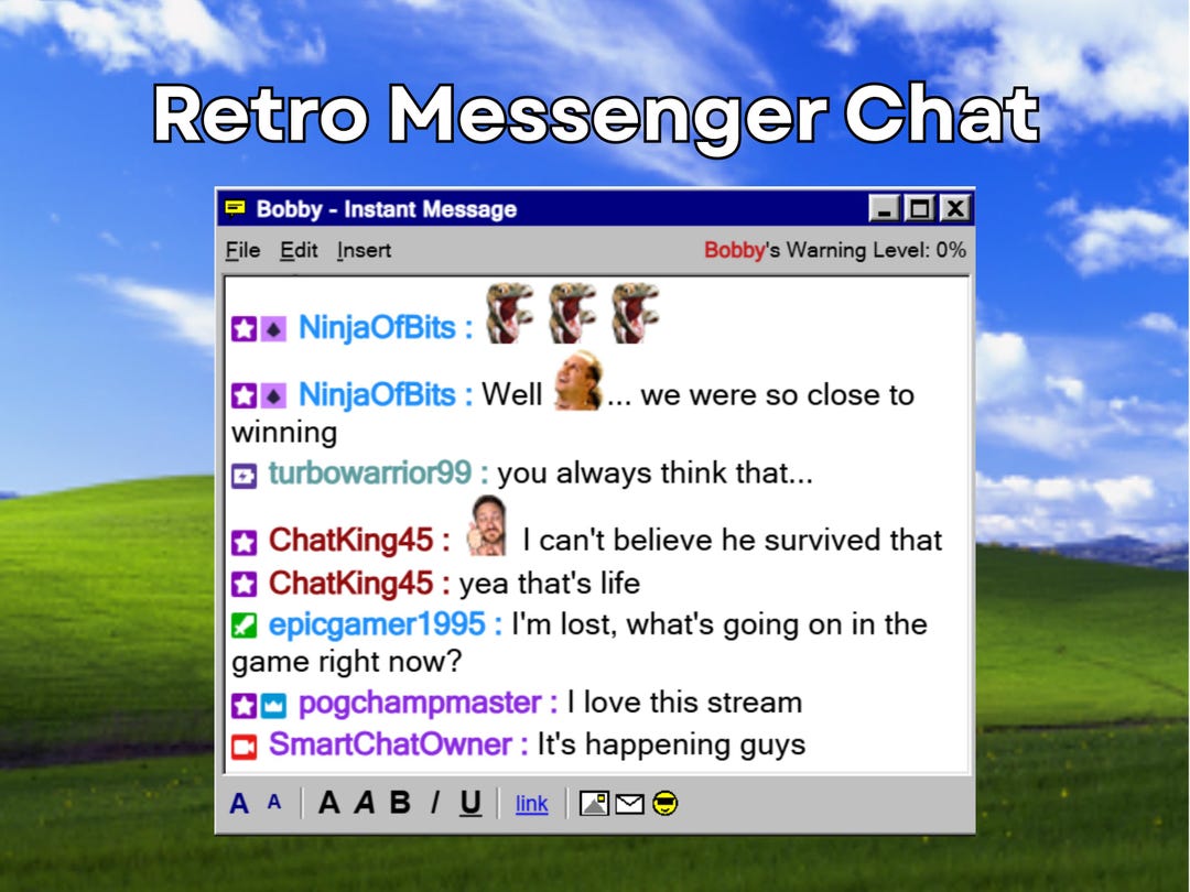 Retro Messenger Twitch Chat Widget, Animated UI (digital Download) - Etsy