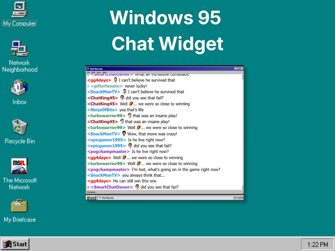 Windows 95 Retro Twitch Chat Widget, Animated UI (digital Download) - Etsy