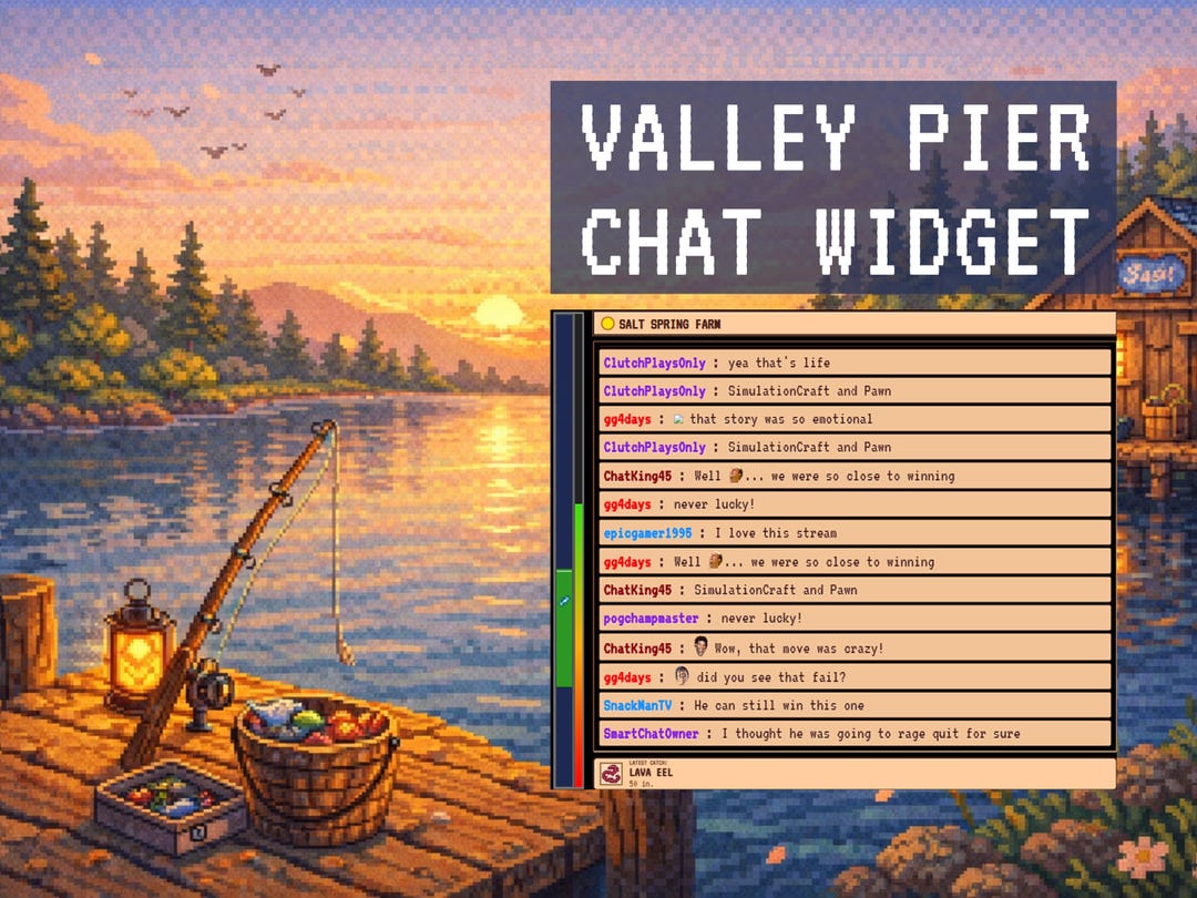 Stardew Valley Inspired Animated Chat Widget – Fishing Stream Overlay ...