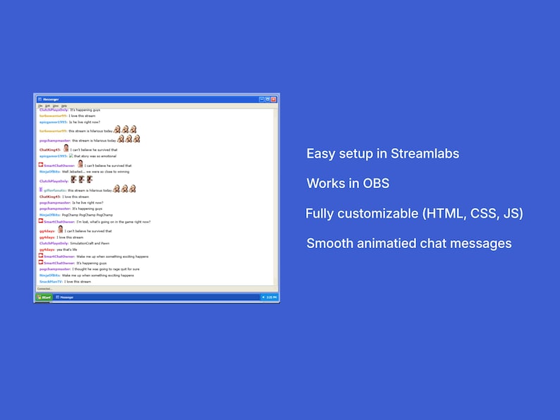 Windows XP Retro Twitch Chat Widget, Animated UI (digital Download) - Etsy