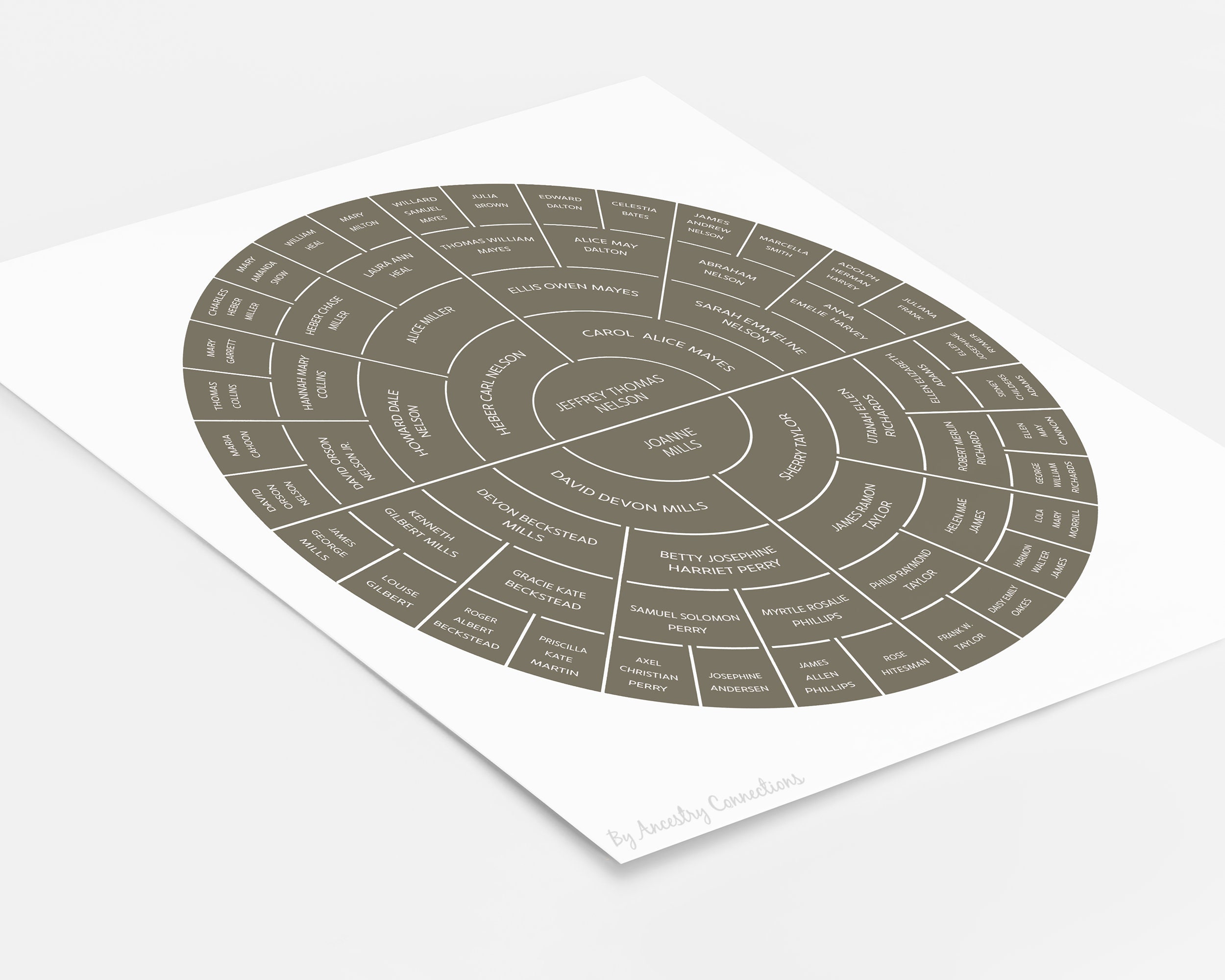 Family Tree Ancestry Chart Template: Color Brown | Ancestry Connections ...