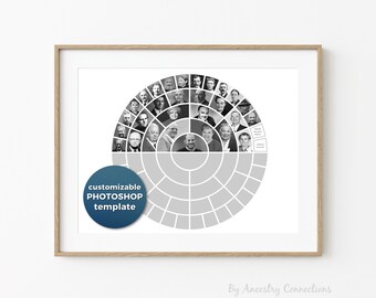 Photo Family Tree Fan Chart Template 5 Generations | Ancestry ...