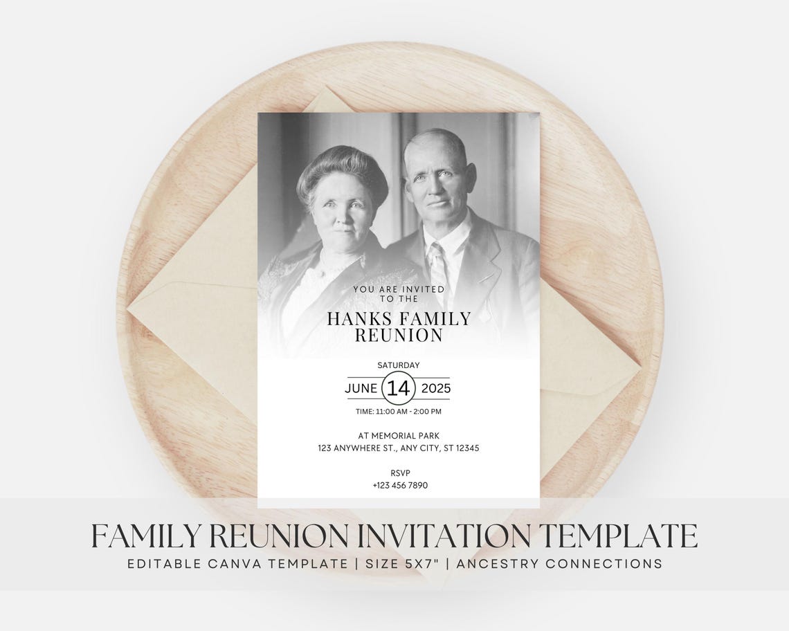 Personalized Reunion Invitation Template | Digital Family Gathering ...