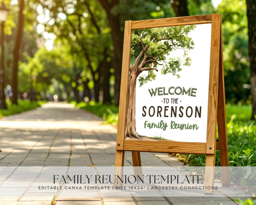 Family Reunion Welcome Sign Template | Editable Canva Poster ...