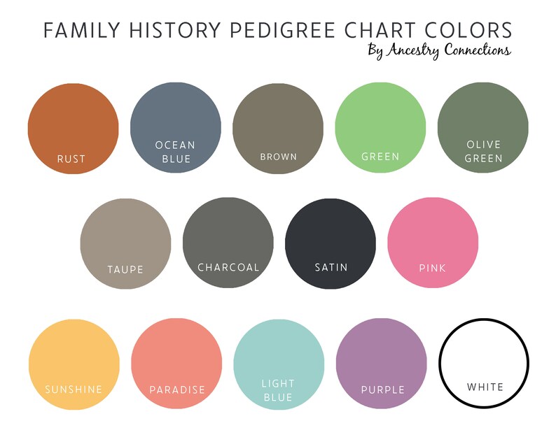 Child Family Tree Chart Template: Color Green | Ancestry Connections - Etsy
