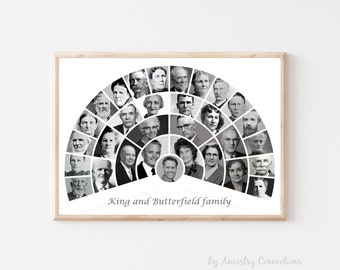 Family Tree Photo Fan Chart 6 Generations Ancestry - Etsy