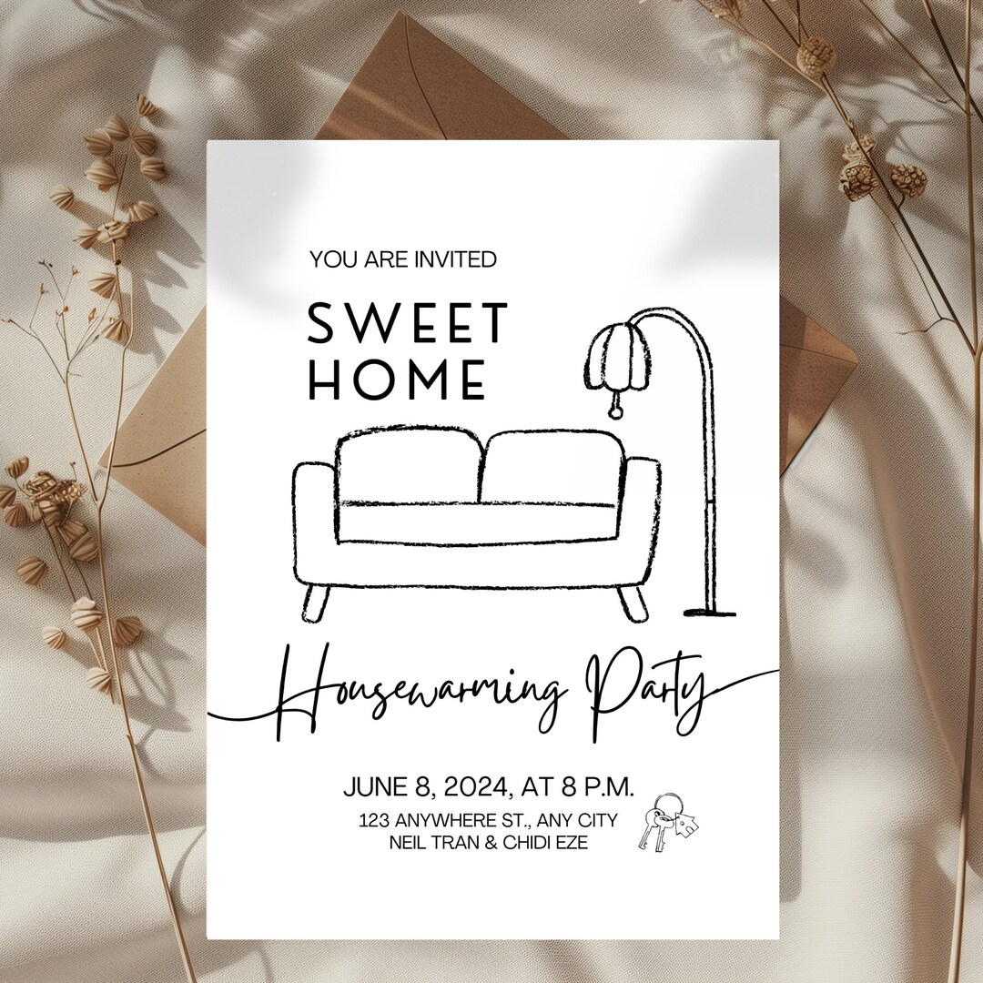 Housewarming Invitation, Digital Download, Printable Canva Template ...