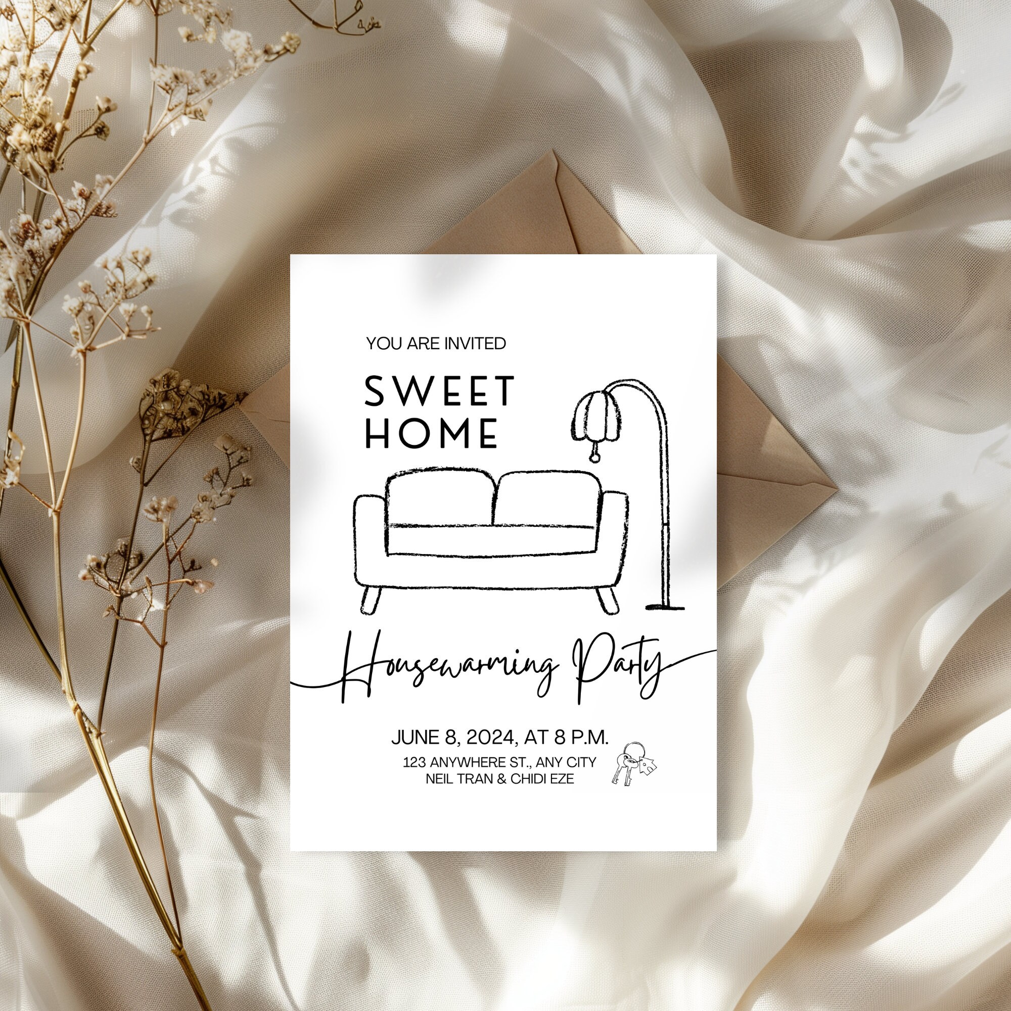 Housewarming Invitation, Digital Download, Printable Canva Template ...