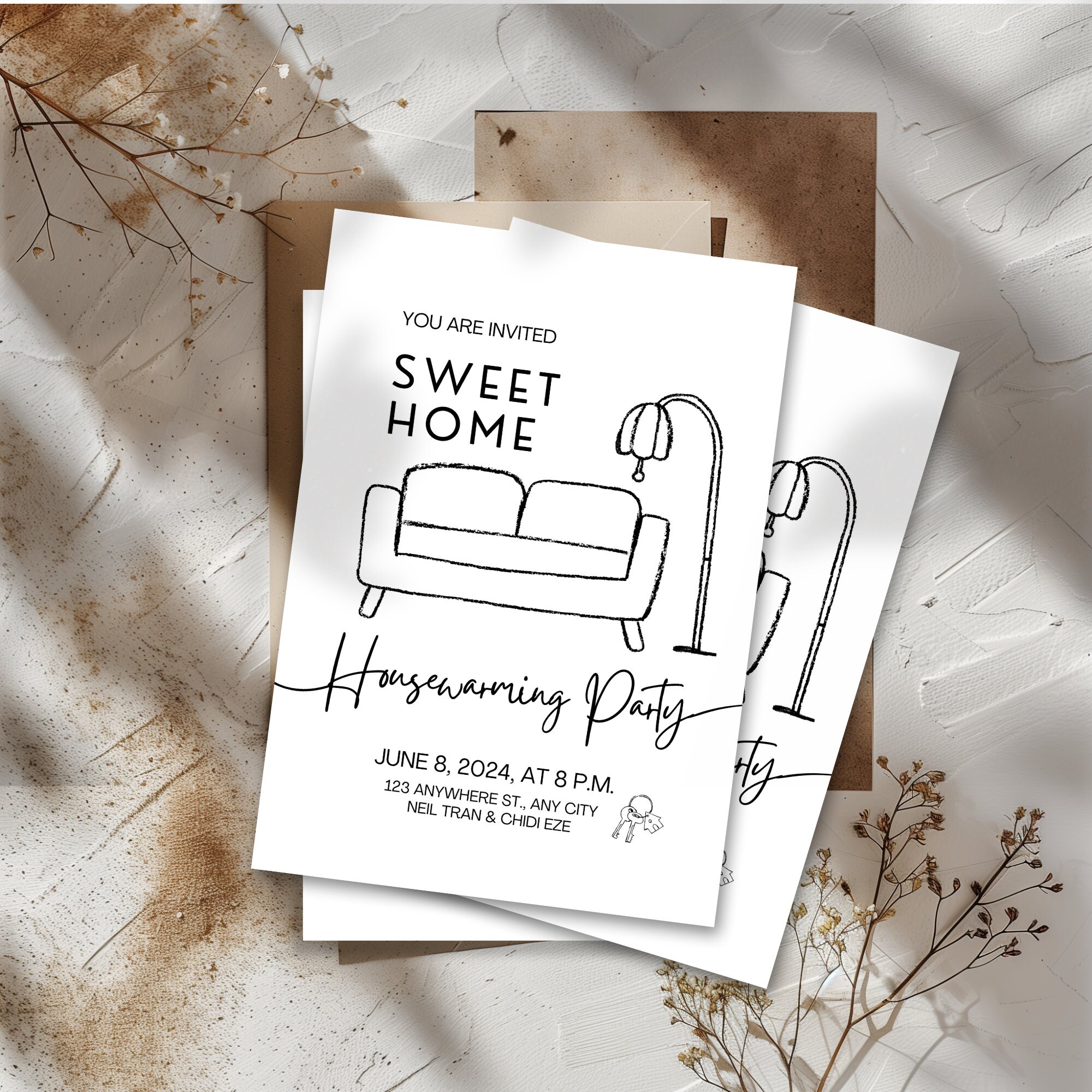 Housewarming Invitation, Digital Download, Printable Canva Template ...