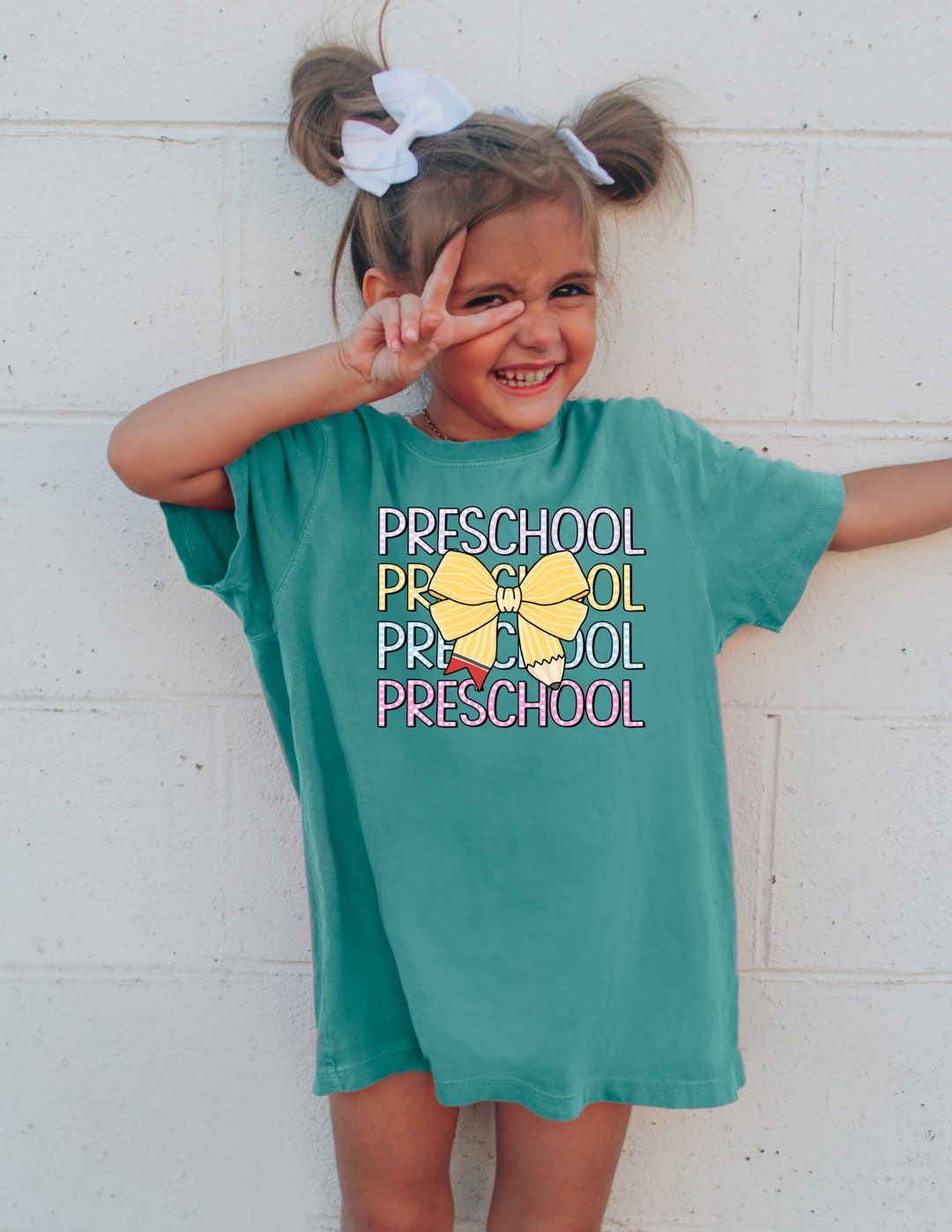 Girls Colorful Back to School Polka Dot Shirt, Preschool, Preschool ...