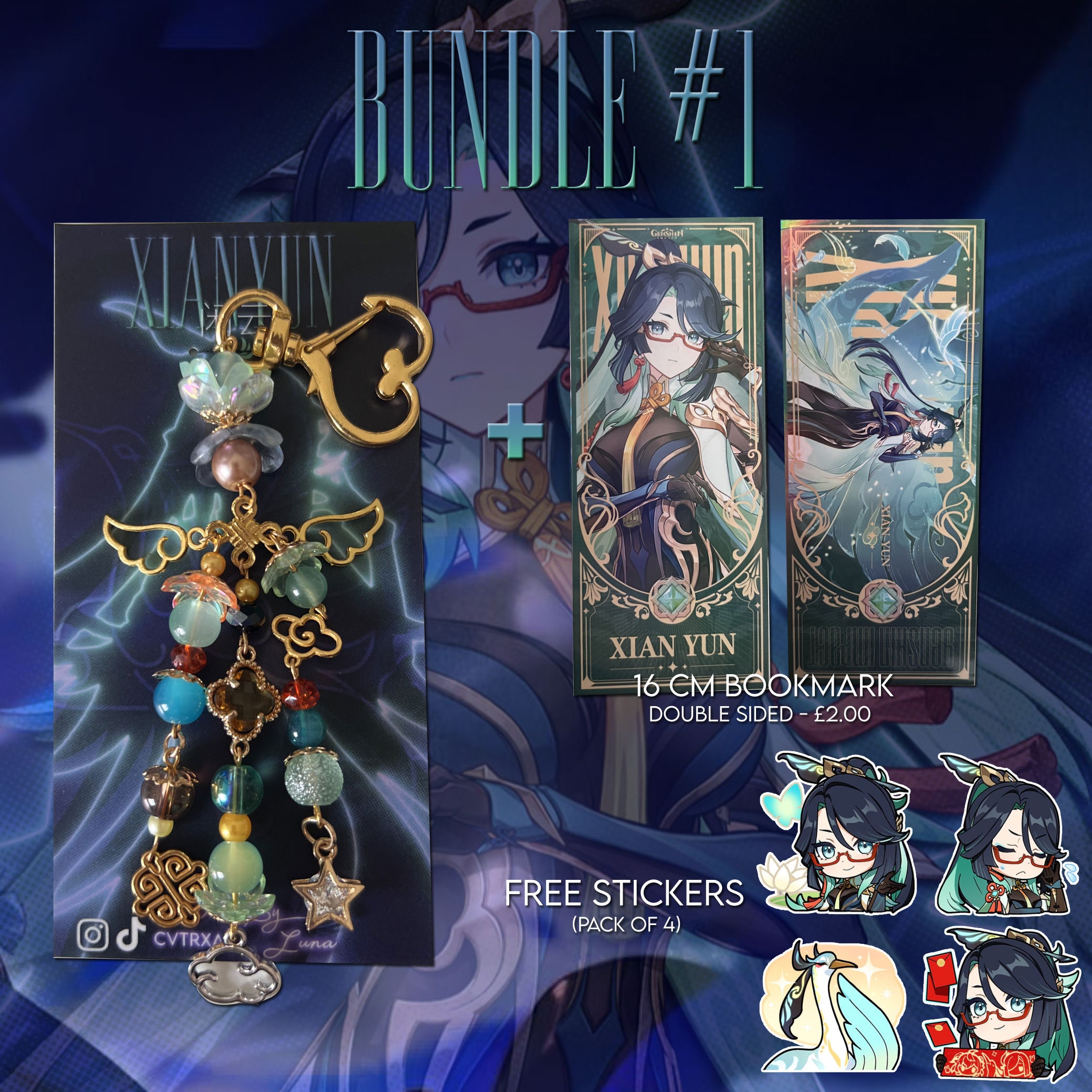 Genshin Impact XIANYUN Inspired Handmade Beaded Acrylic Metal Keychain ...